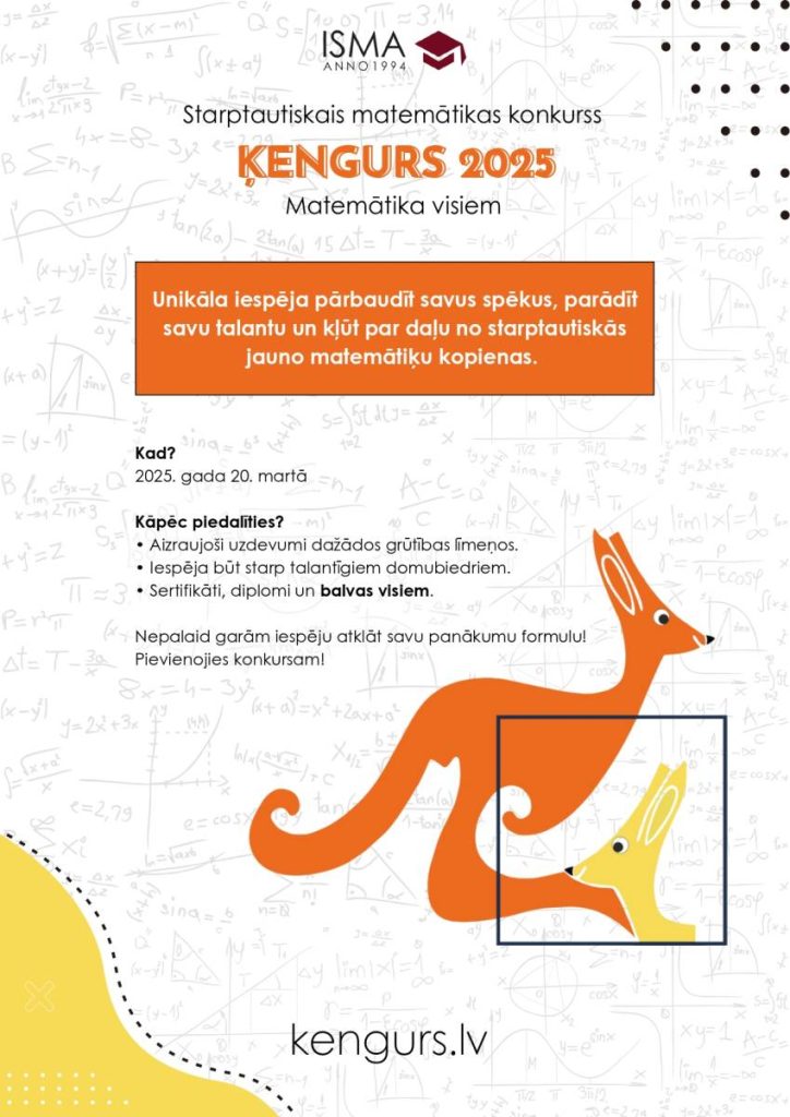 International Mathematics Competition “Kangaroo 2025” - Ķengurs
